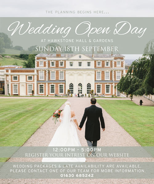 wedding-open-day-september | Hawkstone Hall & Gardens, & Gym
